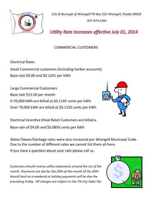 Utility Rate Increase | Wrangell Alaska